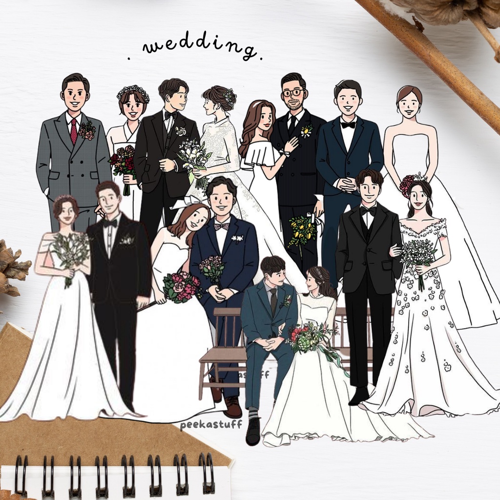 Jual [Peekastuff] (8 PCS) STICKER COUPLE * Sticker aesthetic dekorasi ...