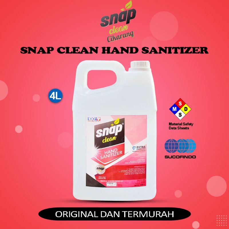 Jual SNAP CLEAN HAND SANITIZER CAIR 4L | Shopee Indonesia
