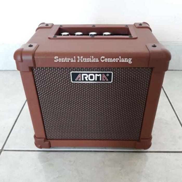 Jual Amplifier Speaker Ampli Gitar Akustik AROMA AG-10A with Input Mic | Shopee Indonesia
