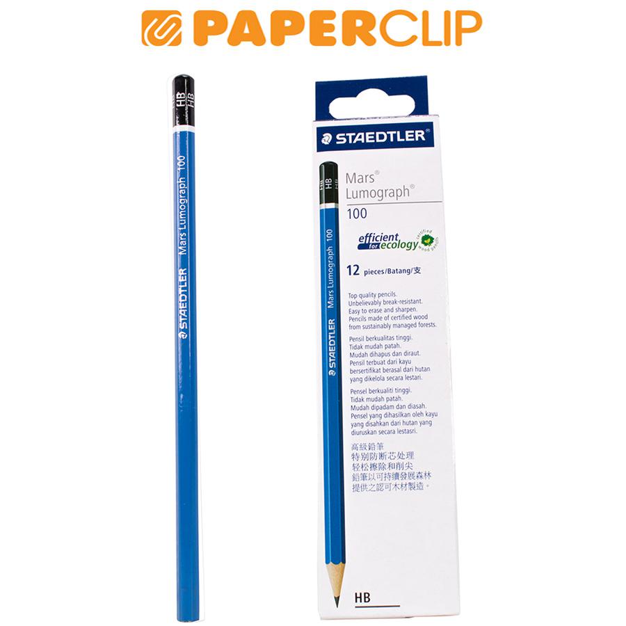 Jual PENCIL KAYU STAEDLER 100 HB ISI 12 LUMO | Shopee Indonesia