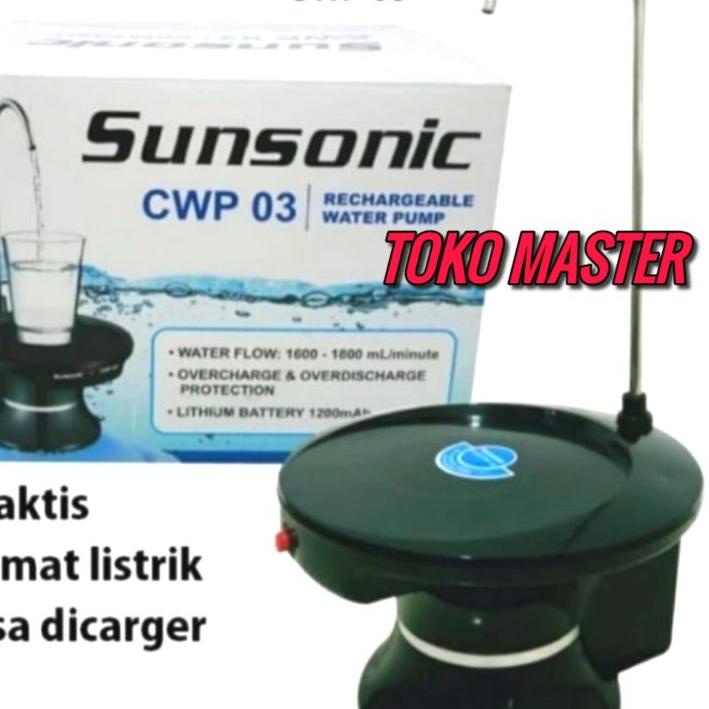 Jual PROMOSI !! 3.3 Pompa Galon Elektrik Praktis Sunsonic CWP 03 Charge ...