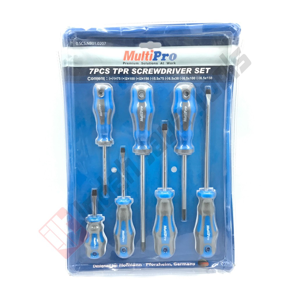 Jual MULTIPRO 7 Pcs TPR Screwdriver Set - Obeng Gagang Karet Set Plus ...
