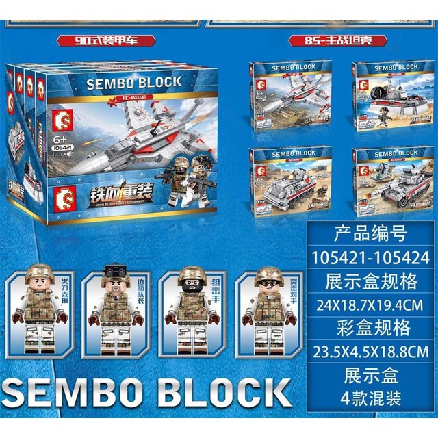 Jual Brick Sembo Block 105421-105424 Iron Blood Heavy Equipment 4in1 ...