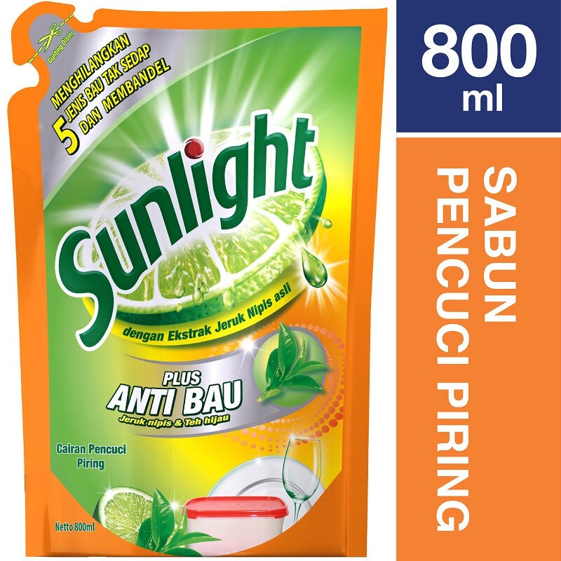 Jual Sunlight Sabun Cuci Piring Anti Bau Refill 800ml Twin Pack | Shopee Indonesia
