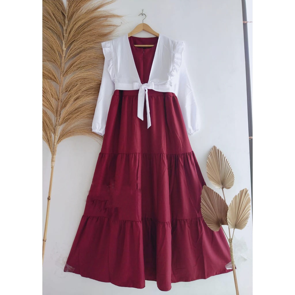 Jual SYAKILA DRESS KIDS GAMIS ANAK TERBARU BAHAN CRINKLE DRES LEBARAN ...