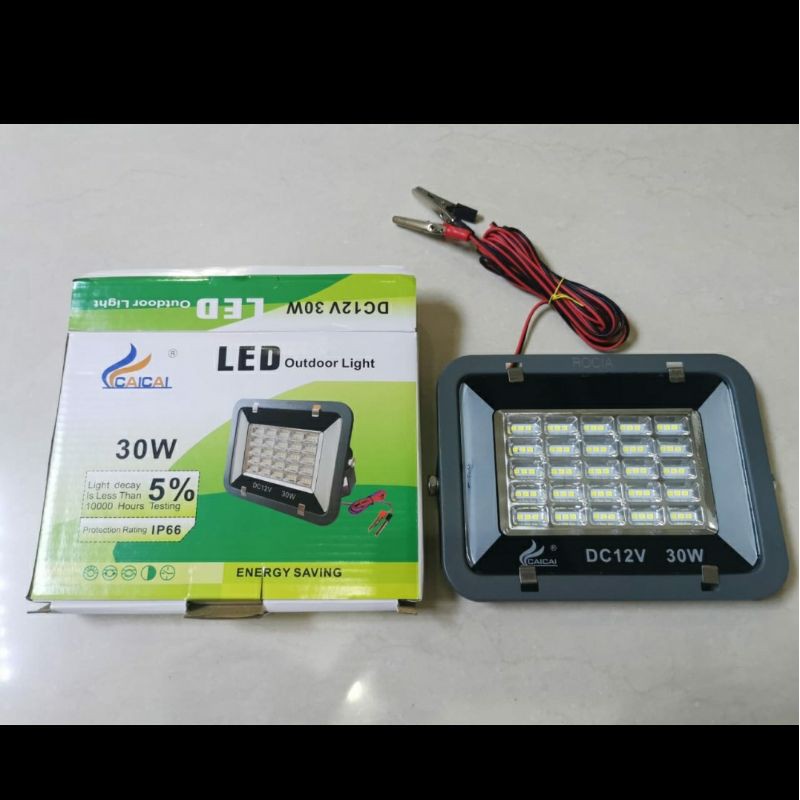 Jual Lampu AKI LED / Lampu DC 12 Volt 30 Watt IP66 CAHAYA PUTIH ROCIA plus KABEL AKI 3 METER ...