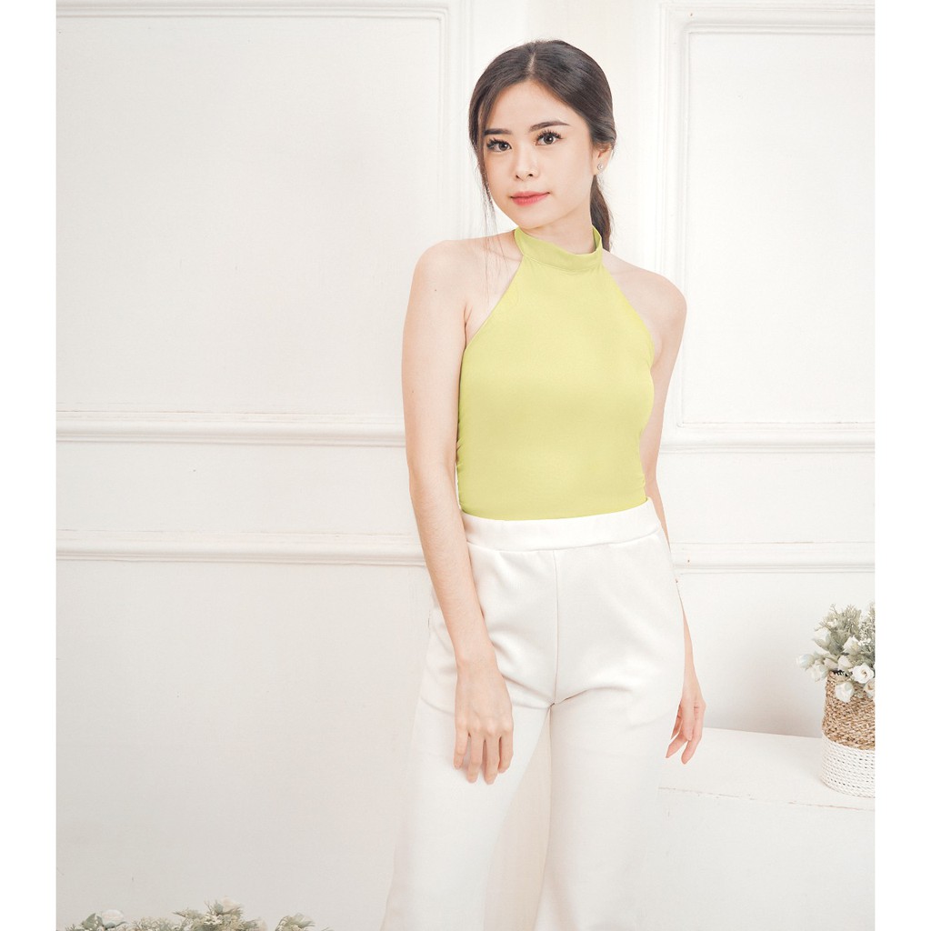Jual Modavie Ava Halter Top Tanktop Korea Turtle Neck Korean Tank Top
