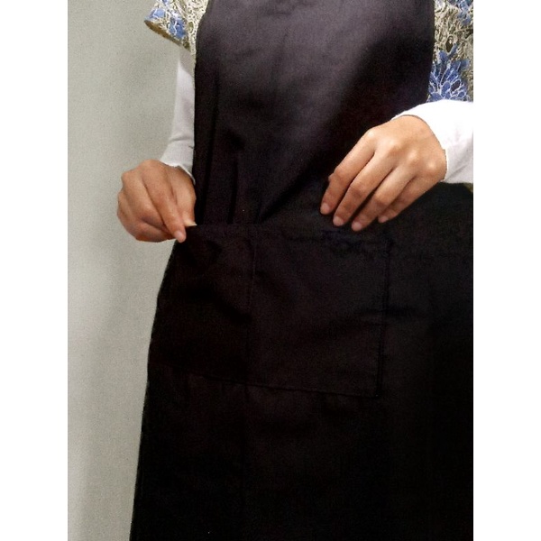 Jual APRON MASAK HITAM POLOS / CELEMEK Make It Black | Shopee Indonesia