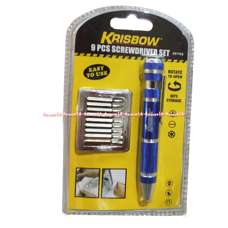 Jual Krisbow Pocket Precision Screwdriver 9in1 Peralatan Obeng Pulpen ...