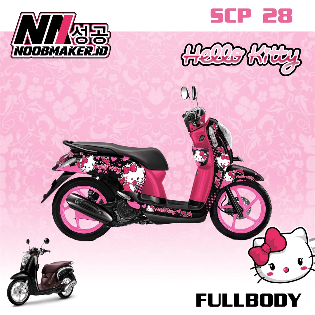 Jual SCP 28 DECAL STICKER SCOOPY FI 2013 2014 2015 2016 HELLO KITTY ...