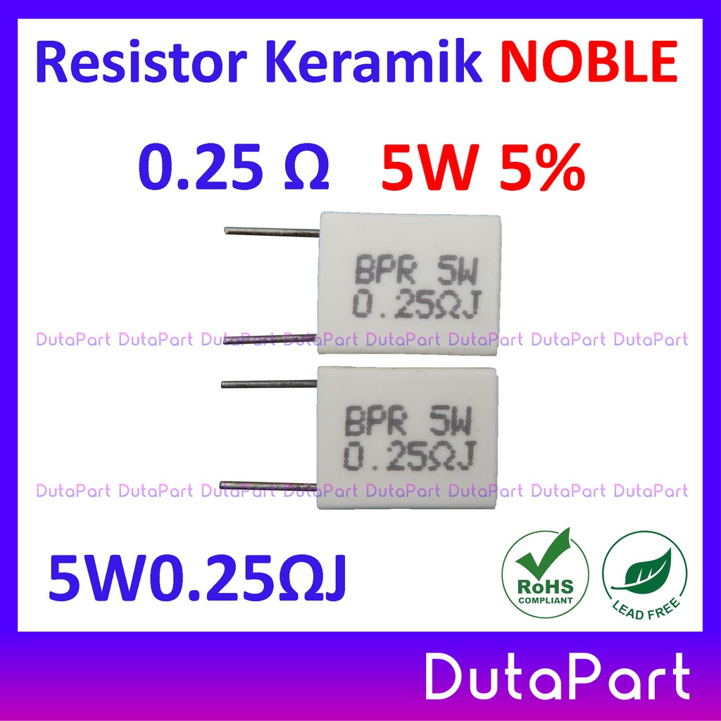 Jual Resistor Keramik NOBLE NOBEL Vertikal 5W 5% Kapur 5Watt 5 Watt PILIH UKURAN | Shopee Indonesia