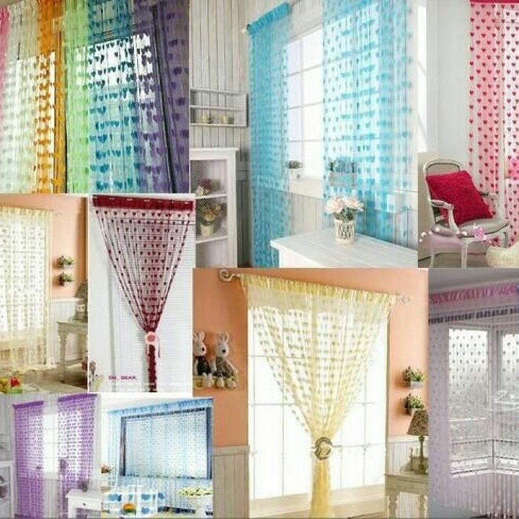 Jual Tirai Pintu Tirai Benang Tirai Jendela Motif Love Ukuran 100 x 200 ...