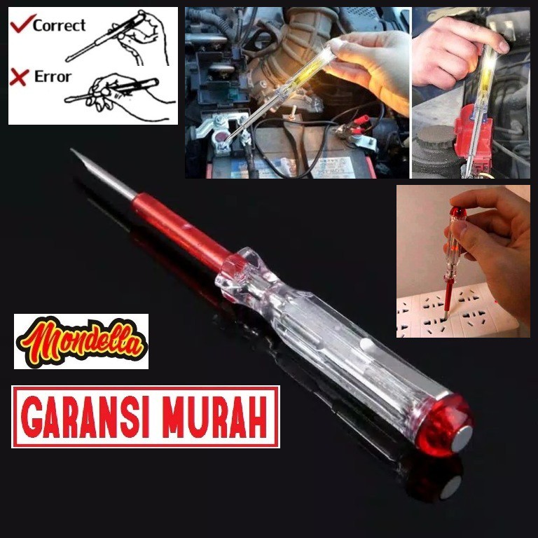 Jual Tespen Obeng Minus Nyala Led Plus Pengait Cantolan Saku Baju Test ...