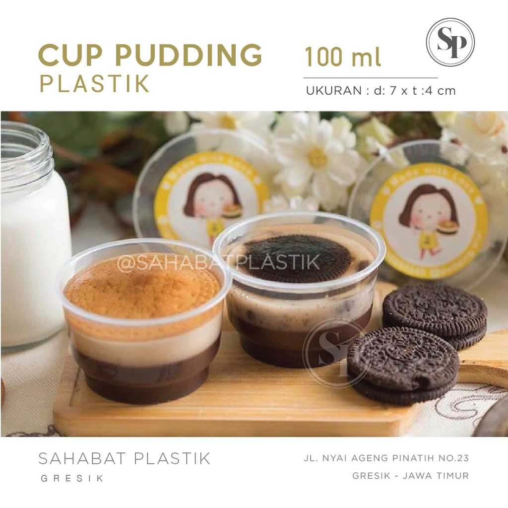 Jual 25PCS CUP PUDDING 100ml (Plastik Tempat Makanan Sambal Kotak Slime ...