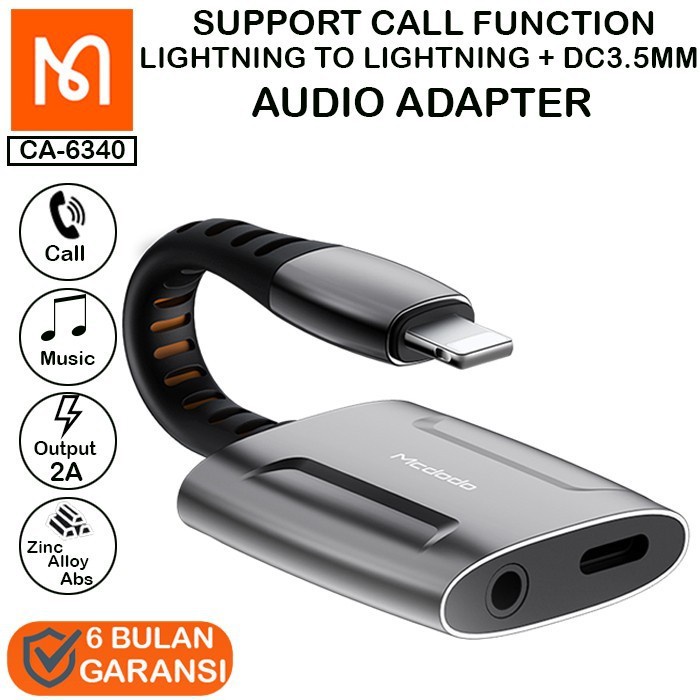 Jual MCDODO Sambungan Adaptor Audio Lightning to Lightning + Jack 3.5MM | Shopee Indonesia