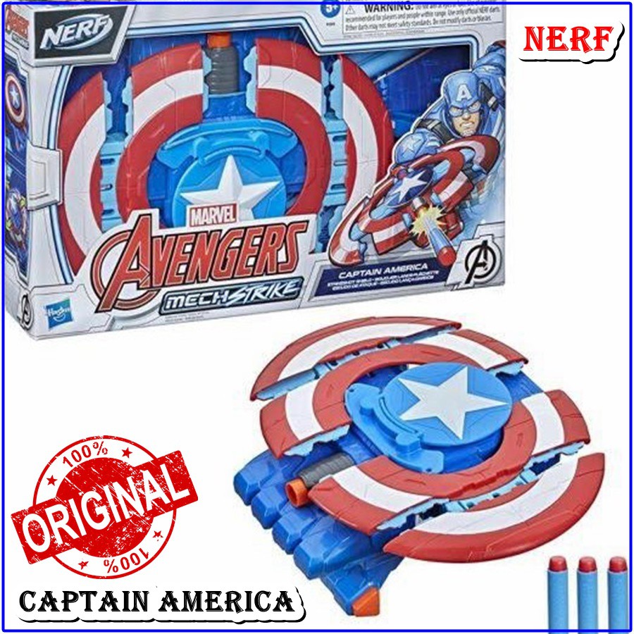 Jual ASLI Mainan tembakan captain america nerf marvel ORIGINAL Avengers ...