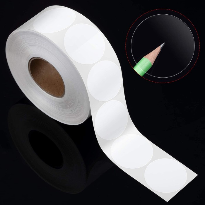 Jual Sticker Label Bening Transparant Polos Bulat Bundar Stiker Tag ...