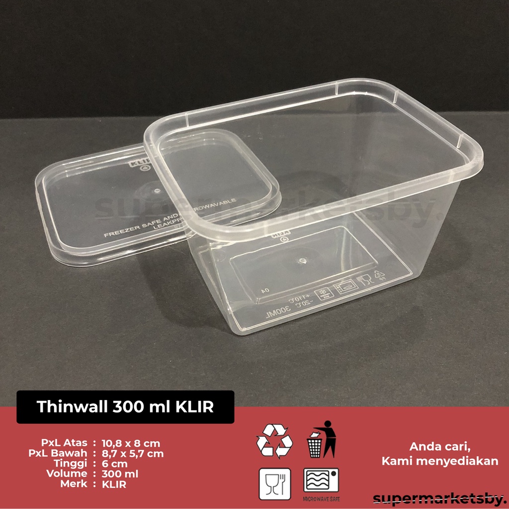 Jual Thinwall 300 ml / Food Container 300 ml / Kotak Makan 300 ml KLIR | Shopee Indonesia