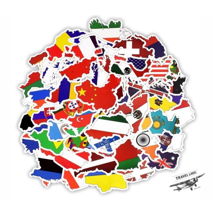 Jual Stiker Koper 1 Set Isi 50 Pcs : Lambang Map Bendera Negara ...