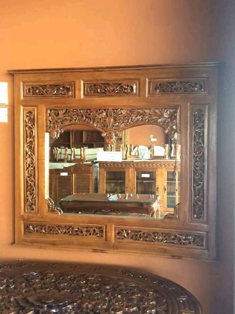 Jual FREE ONGKIR cermin 100x110 cm dinding ukiran kayu jati antik altar ...