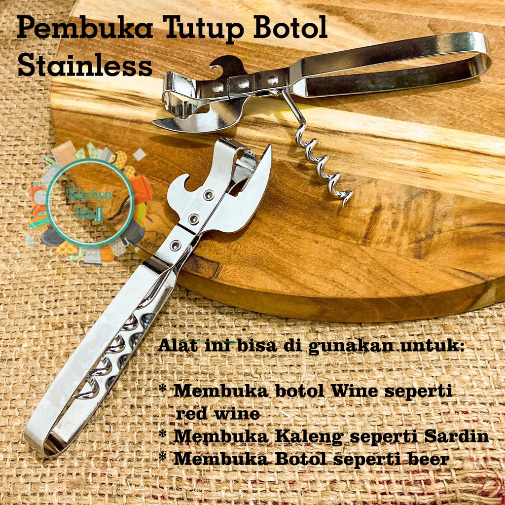 Jual Alat Pembuka Tutup Botol - Pembuka Kaleng - Wine Bottle Opener ...