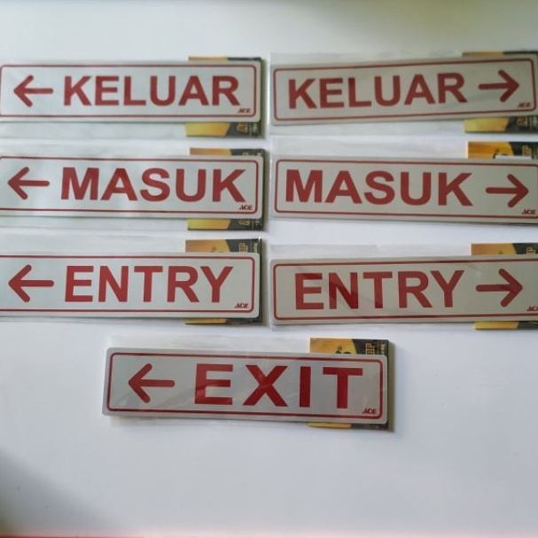 Jual Kris tulisan keluar masuk entry exit acrilic tulisan keluar masuk ...