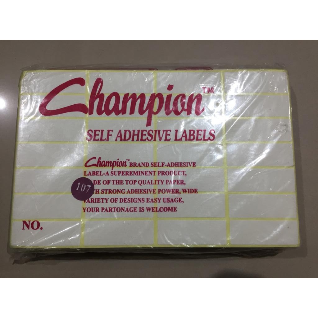 Jual Label Champion No.107 - 18 x 50mm | Shopee Indonesia