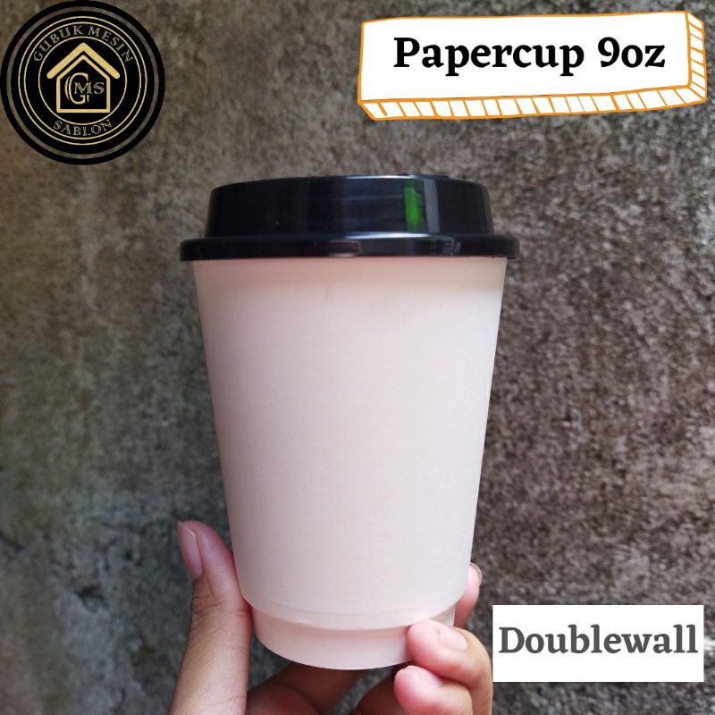 Jual Papercup Doublewall 8oz Putih + Tutup Inject | Shopee Indonesia