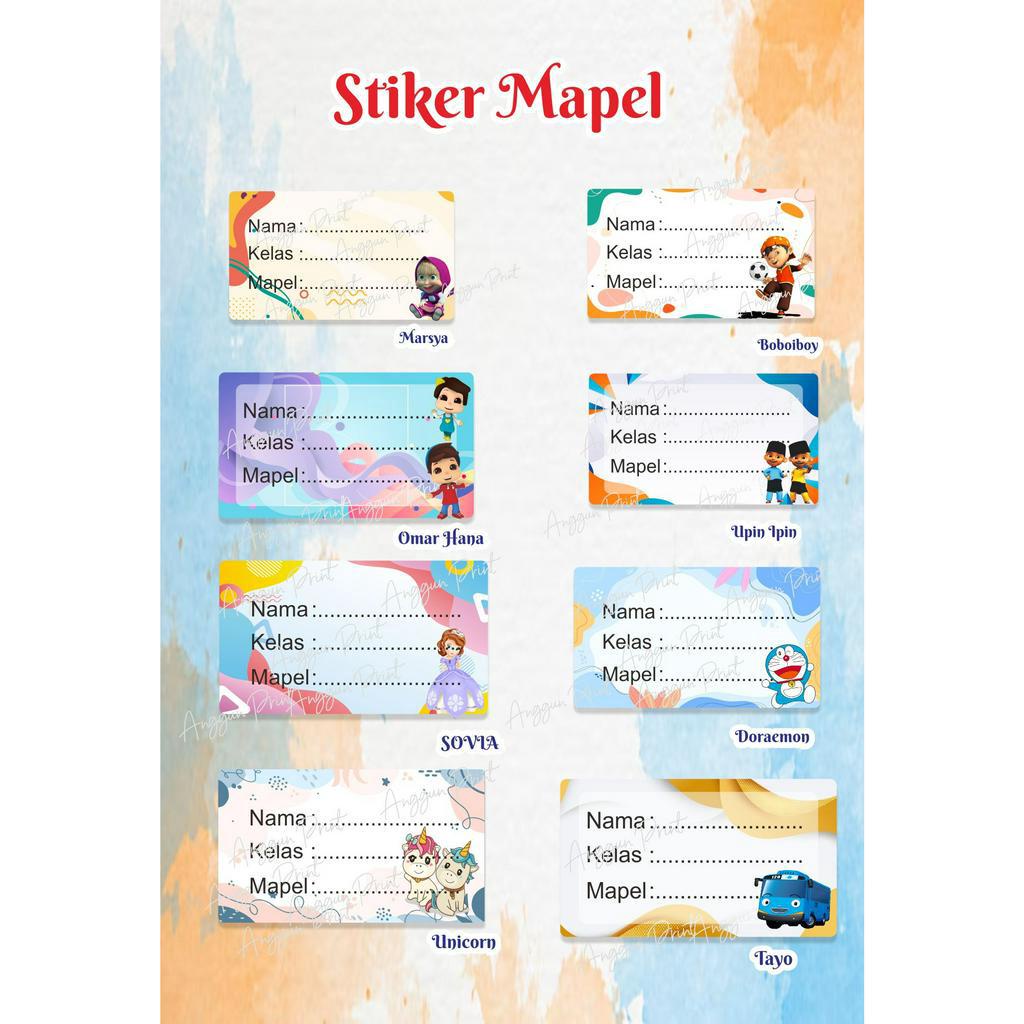 Jual Stiker Label Buku Pelajaran Sekolah Macam Macam Tema | Shopee ...