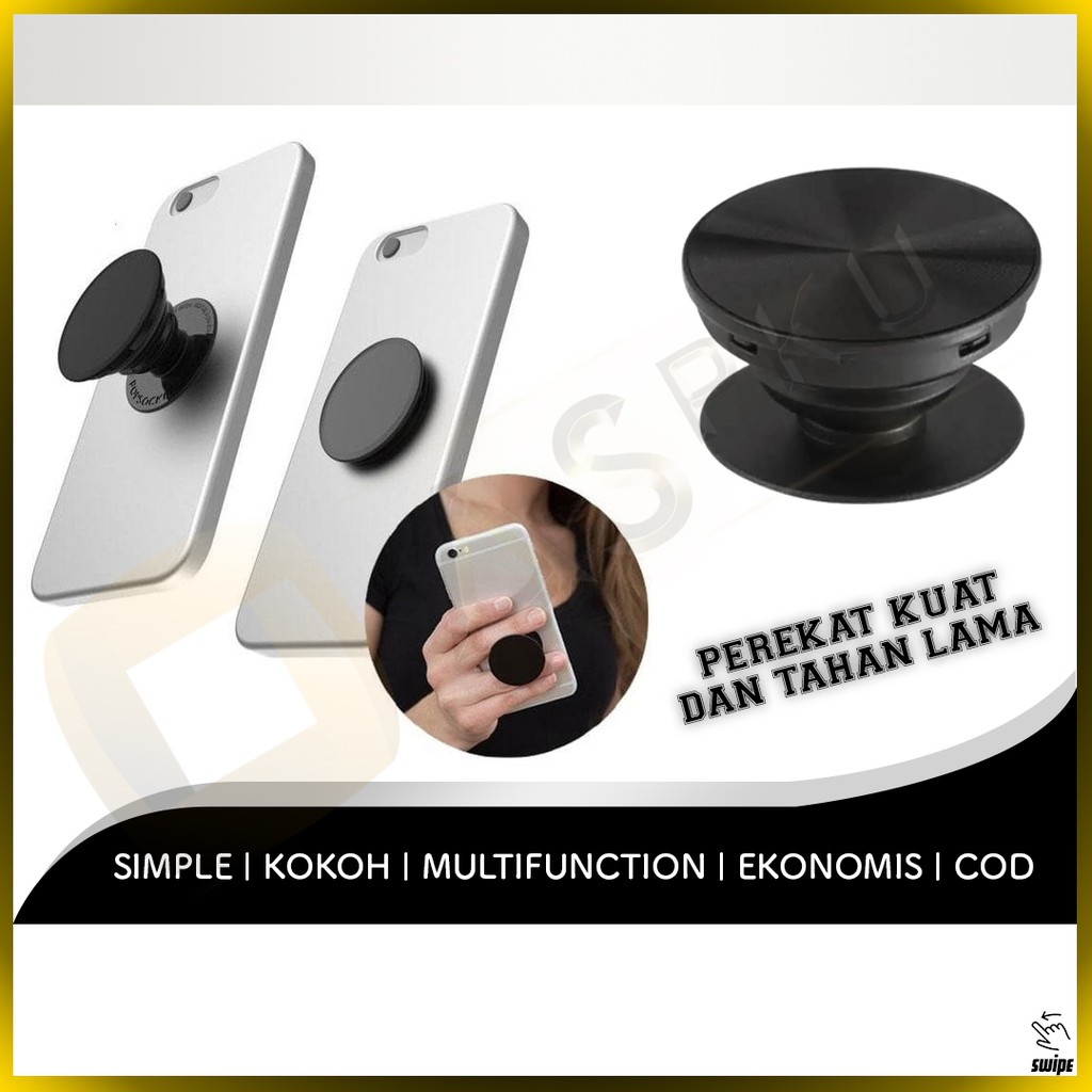 Jual Popsocket hitam/putih POLOS / Mount / Holder / Dudukan Hp / Perekat Hp | Shopee Indonesia