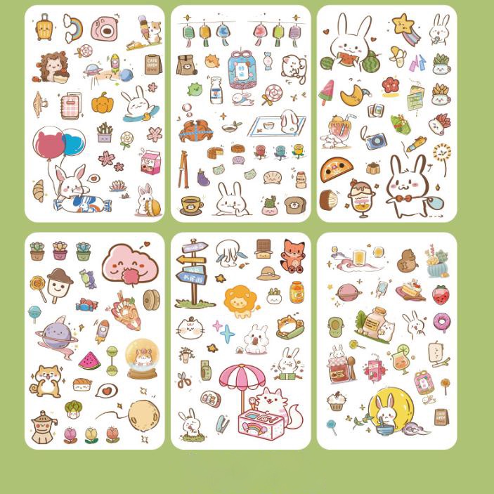 Jual 1 Lembar Sticker Kartun Korea Lucu aesthetic Ukuran Besar | Stiker ...