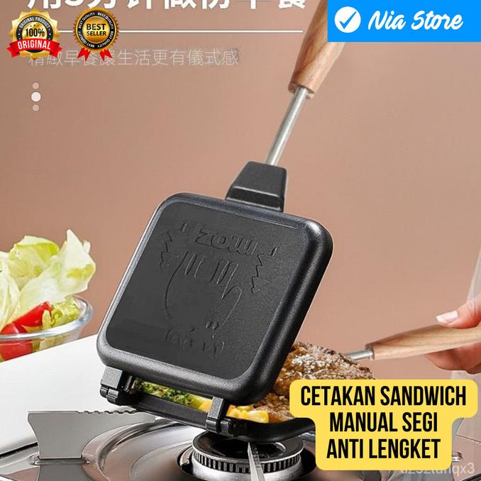 Jual Pemanggang Roti Sandwich Maker Pan Jepang Toaster Manual Kompor ...