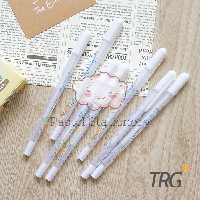 Jual Pulpen Bolpen Gel Putih 0.8mm TRG - Flower White Gel Ink Pen 0,8 ...