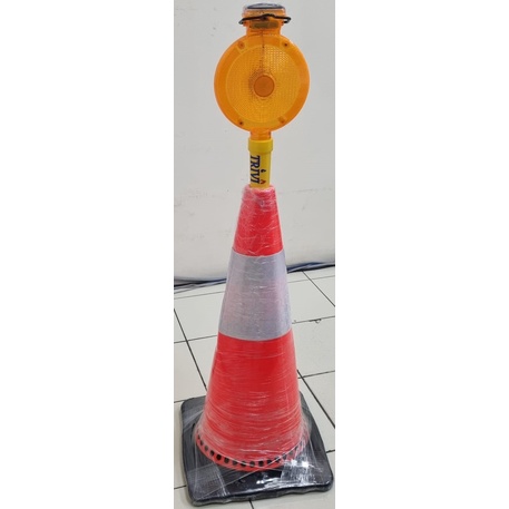 Jual strobe traffic cone solar warning light Lampu kerucut jalan kuning ...