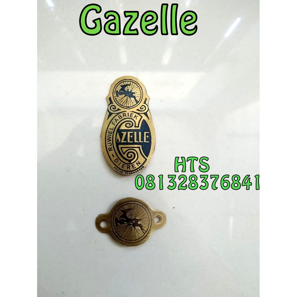 Jual PLAT GAZELLE SET SEPEDA ONTHEL - EMBLEM MERK SEPEDA ONTHEL - LOGO ...