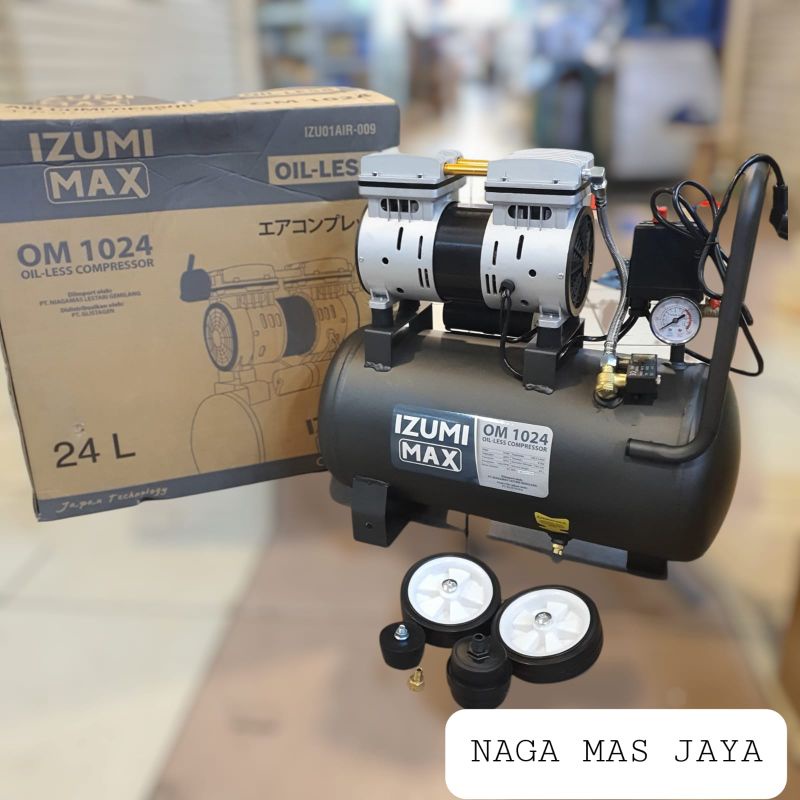 Jual MESIN KOMPRESOR ANGIN OILLESS IZUMI MAX OM 1024 / AIR COMPRESOR OIL LESS IZUMI MAX OM1024 ...
