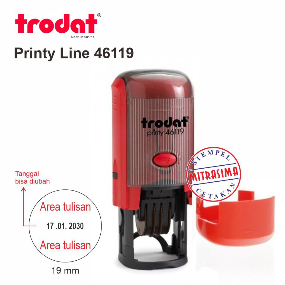 Jual Stempel Trodat 46119 ( Model Bulat dengan Tanggal ) | Shopee Indonesia