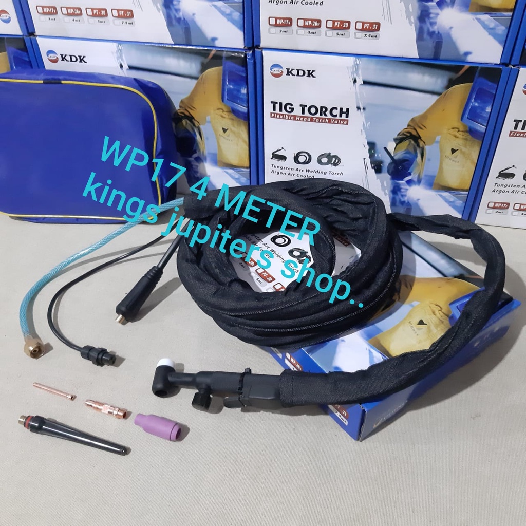 Jual KDK 4 METER TORCH las tig WP17 TANG TIG ARGON WP17V atau AWET ...