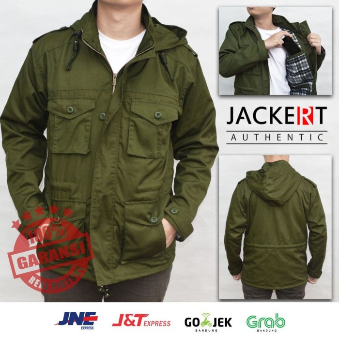 Jual Jaket Pria Sweater Jacket Pria Keren Jaket Distro Hoodie Murah Parka Army Military Green ...