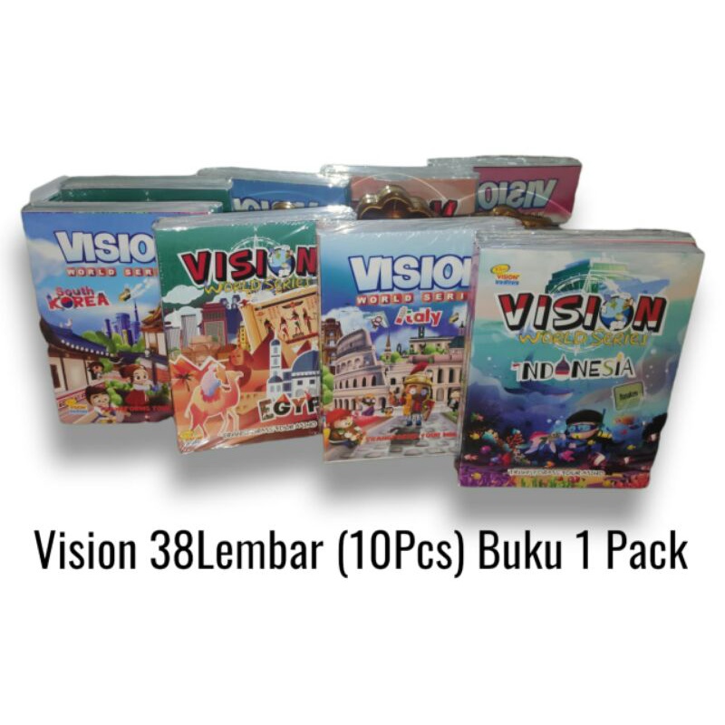 Jual Buku Tulis Vision Isi 38 Lembar 1 Pack Buku Tulis Sekolah Vision ...