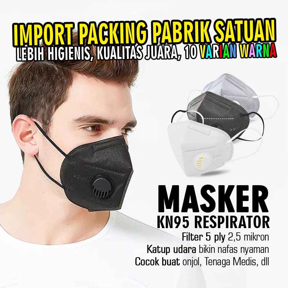 Jual Masker kn95 n95 medis warna respirator original 5ply lapis layer ...