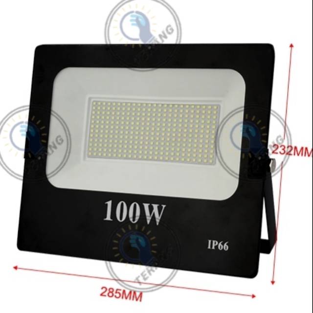 Jual lampu sorot tipis led 100w outdoor tembak/ flood light/ kap sorot led | Shopee Indonesia
