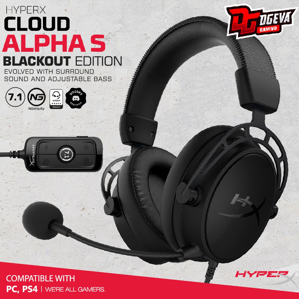 Jual HyperX Cloud Alpha S Blackout Black 7.1 Surround Sound Gaming ...