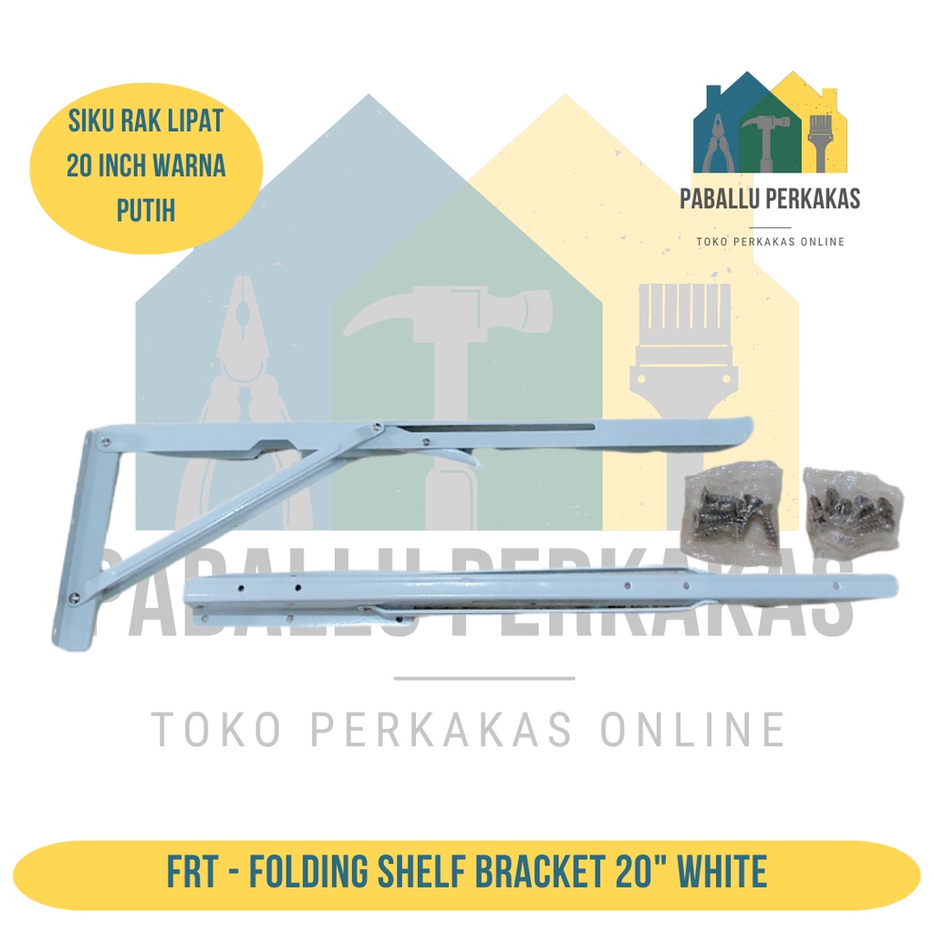 Jual Siku Rak Lipat 20" Putih FRT / Siku Rak Tebal 20 inch / Folding ...