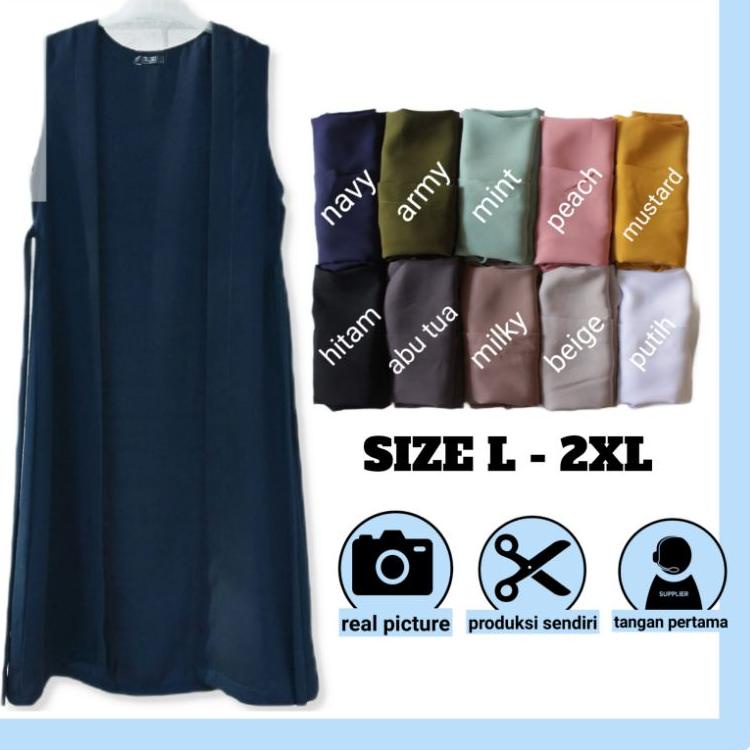 Jual WNWI Outer Cardigan baju tanpa lengan L, XL,XXL Jumbo Oversize ...