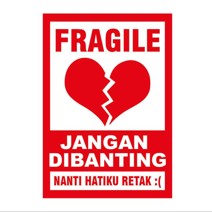 Jual Stiker Fragile Label Jangan dibanting Sticker Pengiriman Please ...