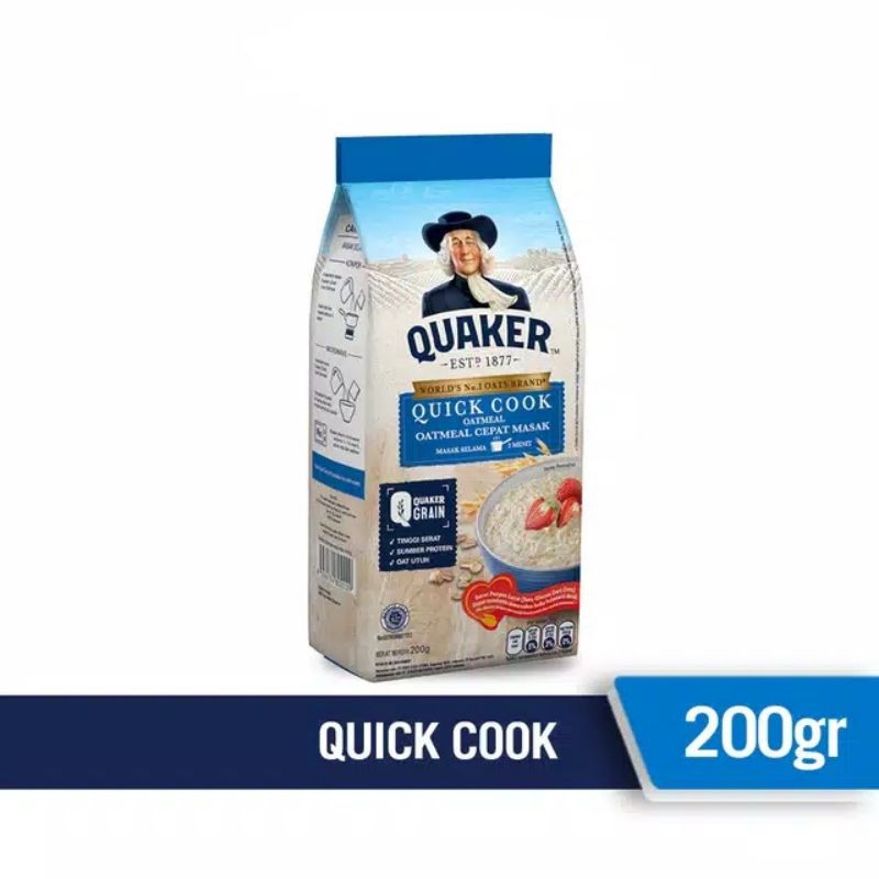 Jual Quaker Quick Cook Oatmeal 200 gr | Shopee Indonesia