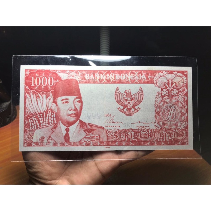 Jual Uang Kuno Soekarno 1000 Rupiah 1964 Merah Penari 9 | Shopee Indonesia