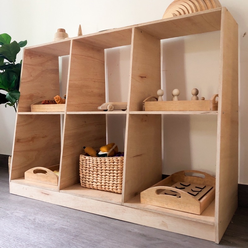 Jual SESUAI TINGGI ANAK Rak Montessori Toys| Apapat 6 Cube | rak kayu ...