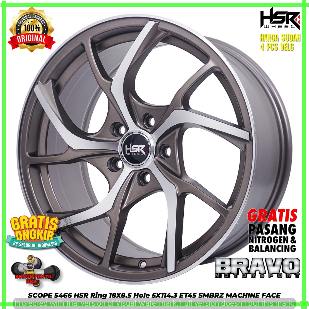 Jual VELG RACING MOBIL ACCORD CAMRY CIVIC TURBO INNOVA CRETA STARGAZER PALISADE RING 18 HSR ...